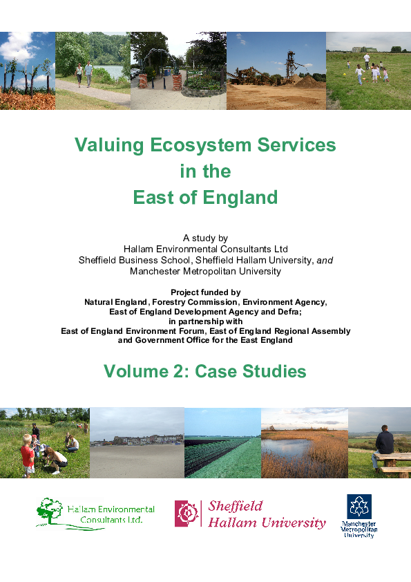 (PDF) Valuing Ecosystem Services in the East of England - Part 2 Case ...