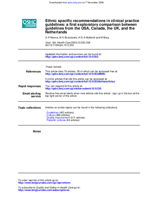 (PDF) Ethnic specific recommendations in clinical practice guidelines ...