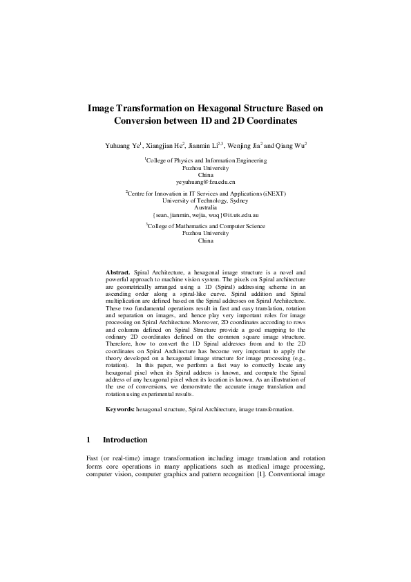 (PDF) Image Transformation on Hexagonal Structure Based on Conversion ...