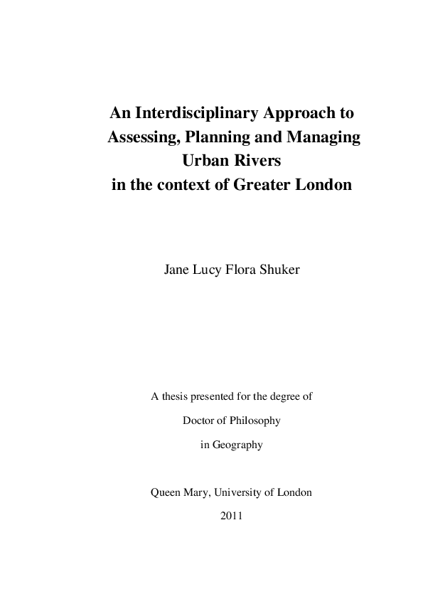 (PDF) An Interdisciplinary Approach to Assessing, Planning and Managing ...