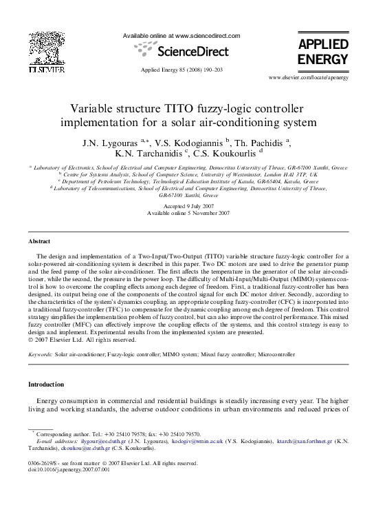 Pdf Variable Structure Tito Fuzzy Logic Controller Implementation For
