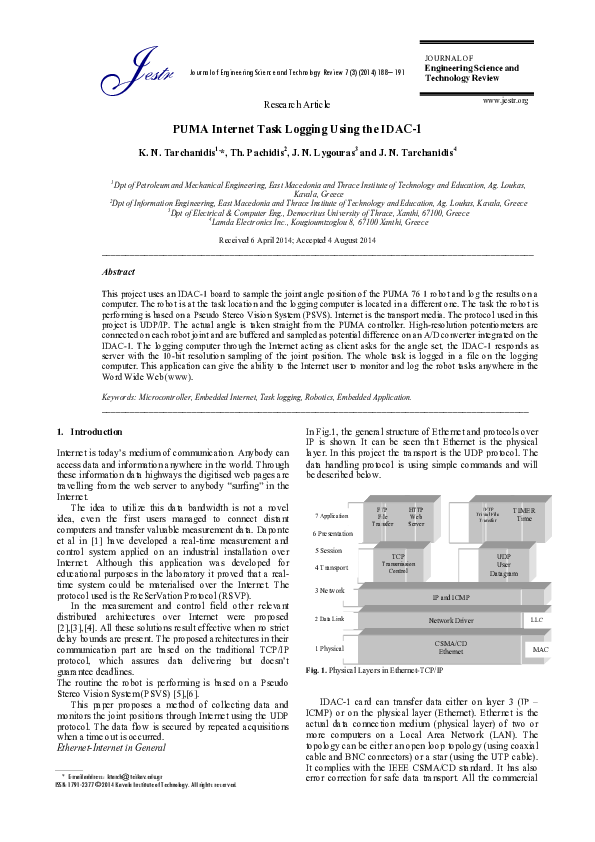 (PDF) PUMA Internet Task Logging Using the IDAC - 1