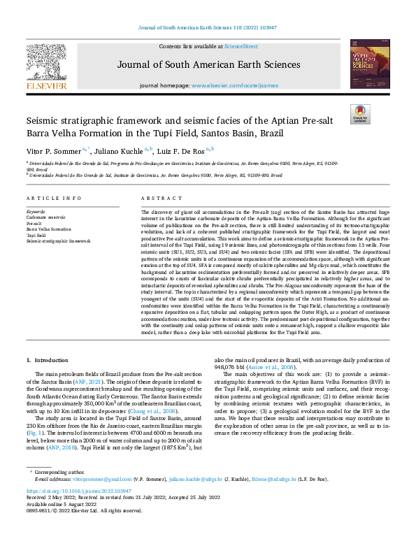 (PDF) Seismic Stratigraphic Framework and Seismic Facies of the Aptian ...