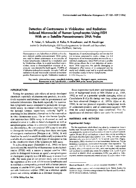 (PDF) Detection of centromeres in vinblastine‐ and radiation‐induced ...