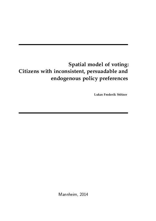 (PDF) Spatial model of voting : Citizens with inconsistent, persuadable ...