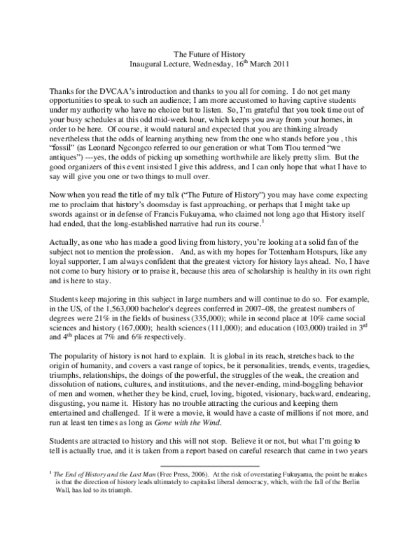 (PDF) The Future of History