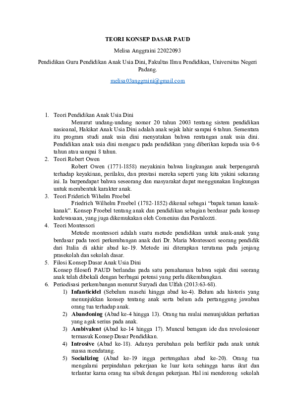 (DOC) TEORI KONSEP DASAR PAUD