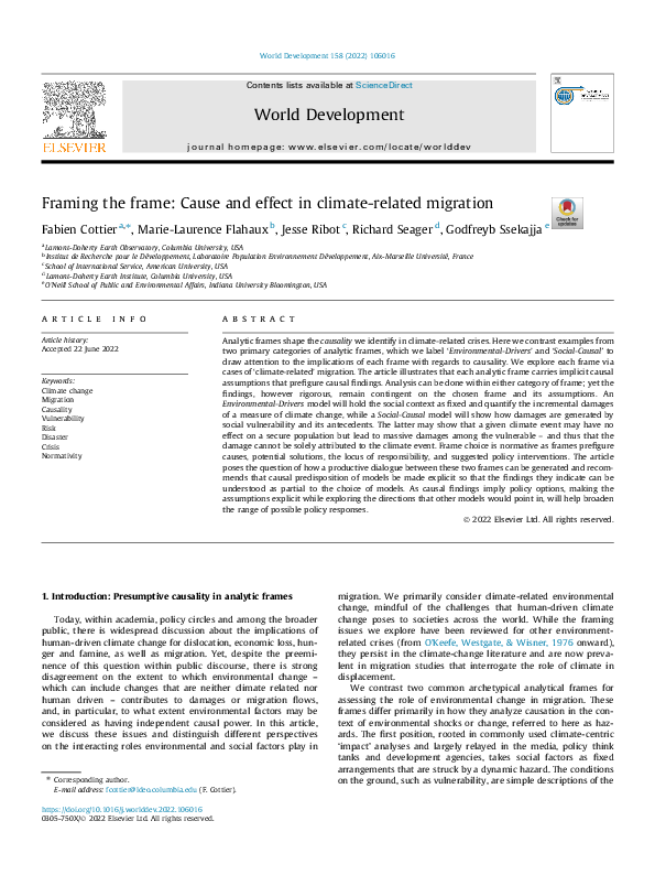 (PDF) Cottier et al. 2022 Framing the Frame - World Development
