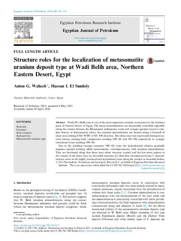 (PDF) Structure roles for the localization of metasomatite uranium ...