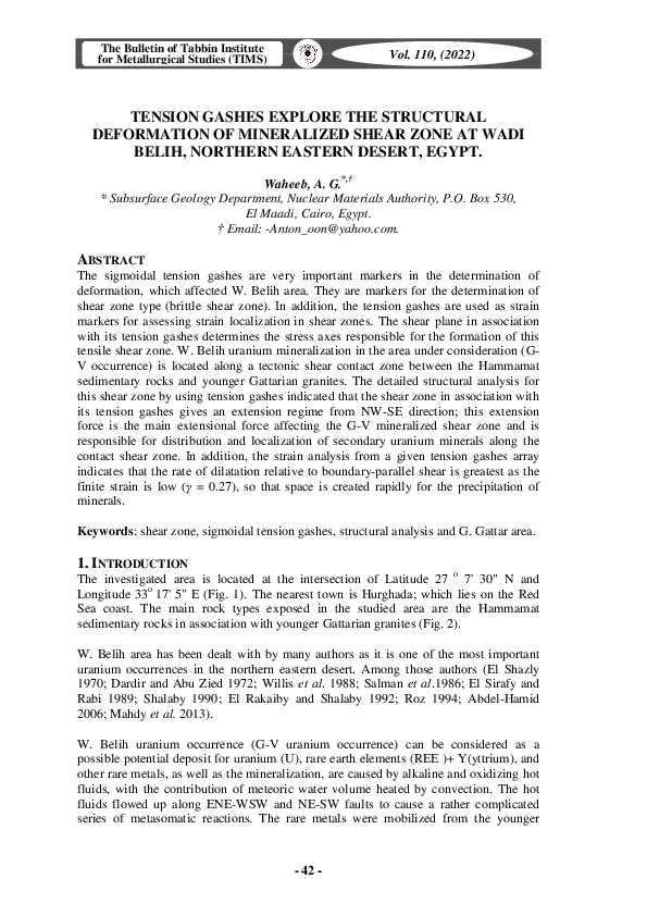 (PDF) Tension Gashes Explore The Structural Deformation of Mineralized ...