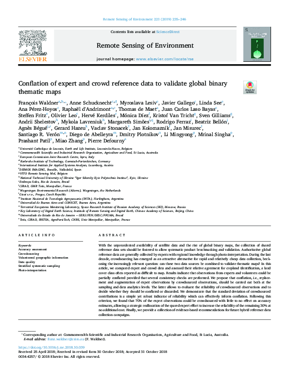 (PDF) Conflation of expert and crowd reference data to validate global ...
