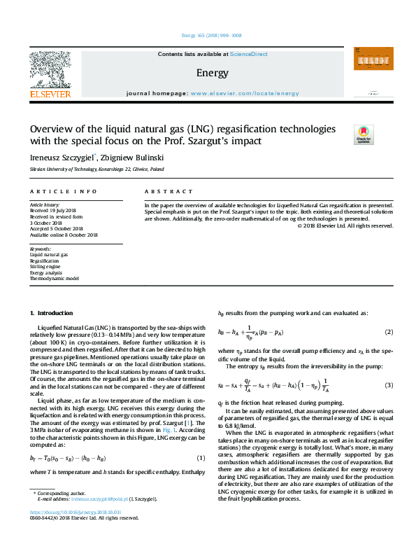 (PDF) Overview of the liquid natural gas (LNG) regasification ...