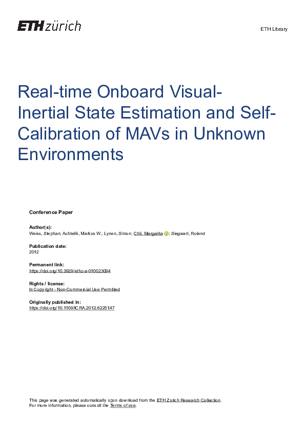 (PDF) Real-time onboard visual-inertial state estimation and self ...