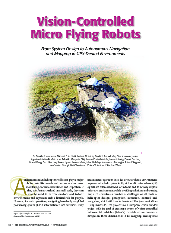 (PDF) Vision-Controlled Micro Flying Robots