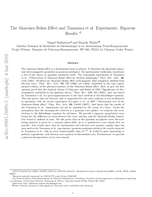 (PDF) The Aharonov–Bohm effect and Tonomura et al. experiments ...