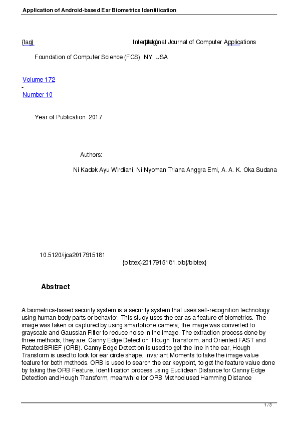 (PDF) Application of Android-based Ear Biometrics Identification