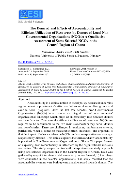 (PDF) The Demand and Effects of Accountability and Efficient ...