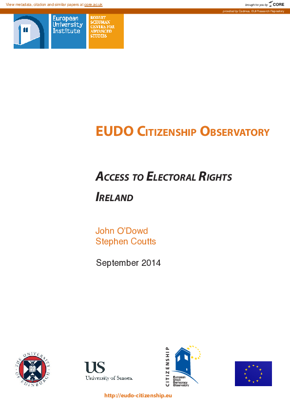 (PDF) Access to electoral rights : Ireland