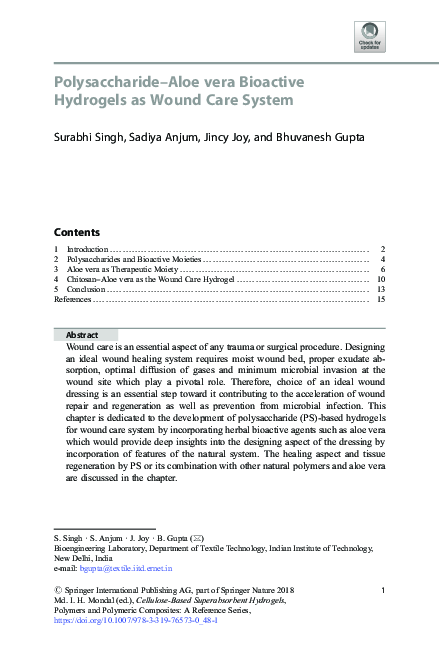 (PDF) Polysaccharide–Aloe vera Bioactive Hydrogels as Wound Care System | Surabhi Singh ...