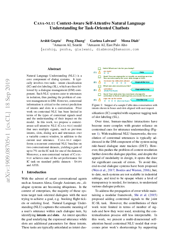 (PDF) CASA-NLU: Context-Aware Self-Attentive Natural Language Understanding for Task-Oriented ...