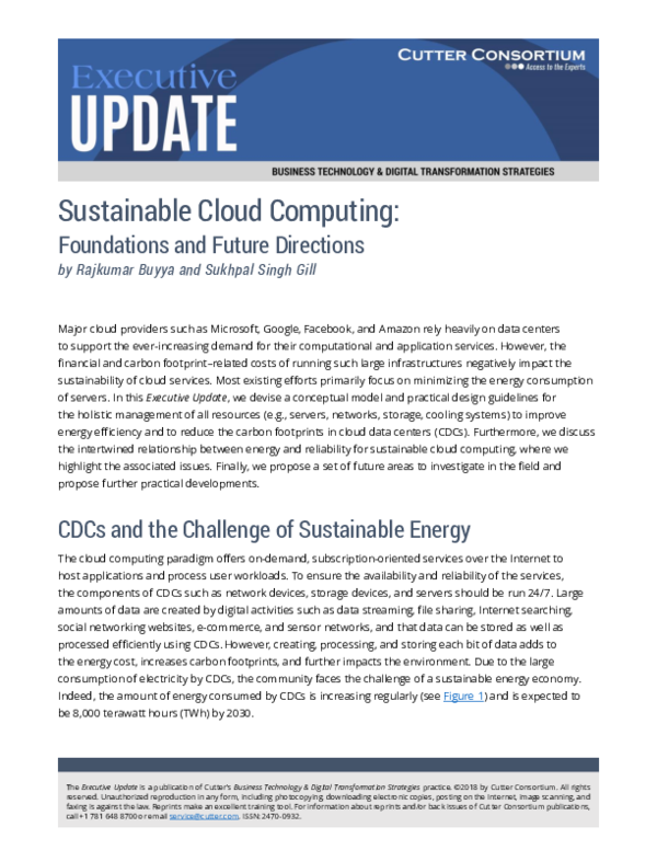 (PDF) Sustainable Cloud Computing: Foundations and Future Directions