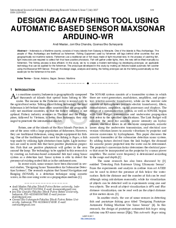(PDF) Design Bagan Fishing Tool Using Automatic Based Sensor Maxsonar ...