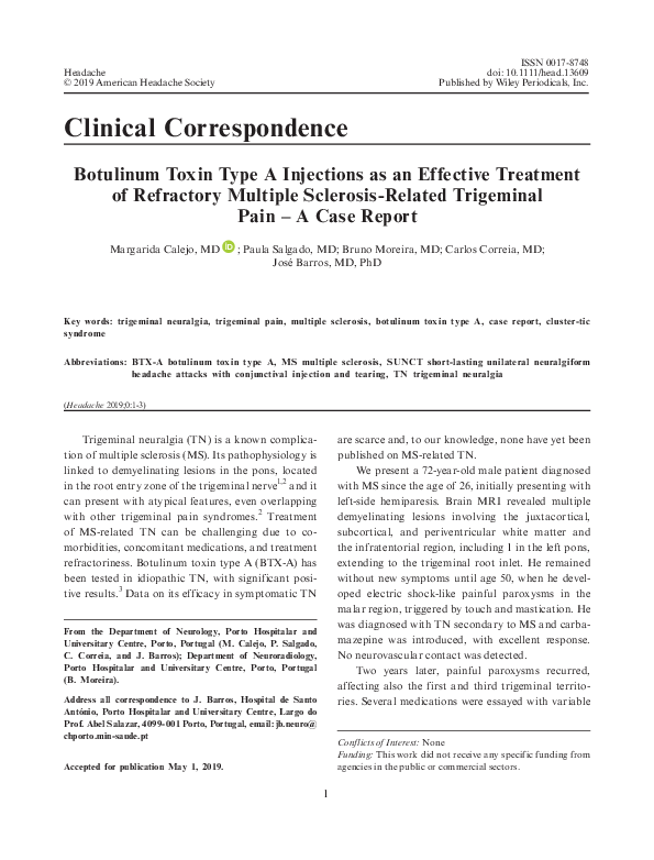(PDF) Botulinum Toxin Type A Injections as an Effective Treatment of ...