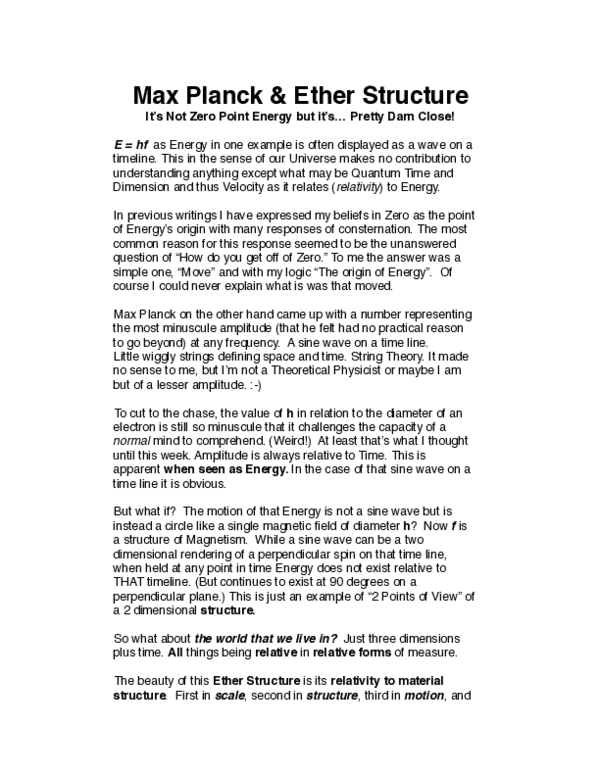 (PDF) Max Planck & Ether Structure | Joe Balint - Academia.edu