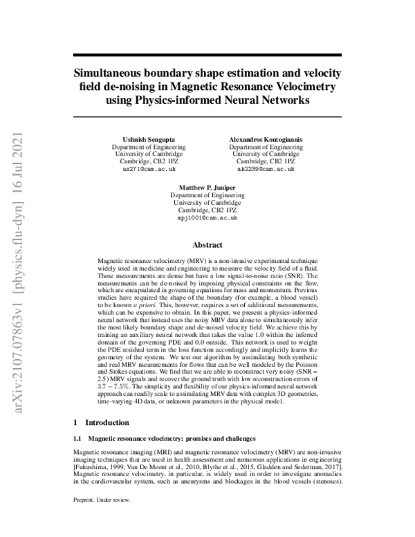 (PDF) Simultaneous boundary shape estimation and velocity field de-noising in Magnetic Resonance ...