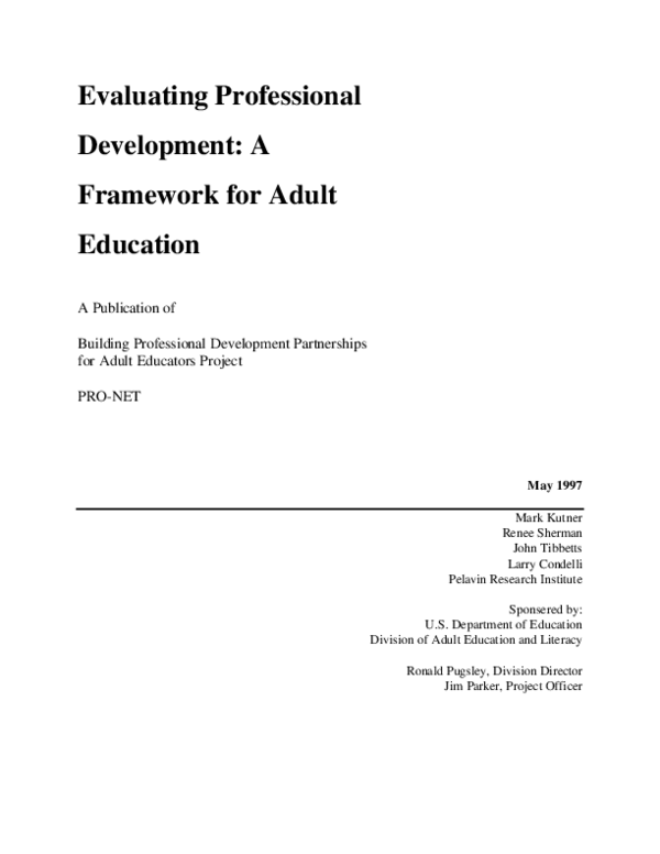 (PDF) Evaluating professional development
