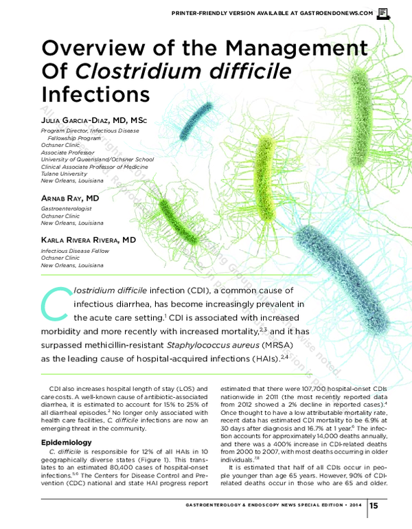 (PDF) Overview of the Management Of Clostridium difficile