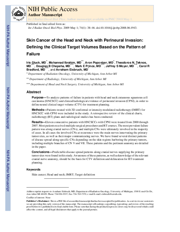 (PDF) Skin Cancer of the Head and Neck With Perineural Invasion ...