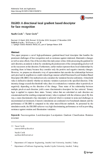 (PDF) DLGBD: A directional local gradient based descriptor for face recognition