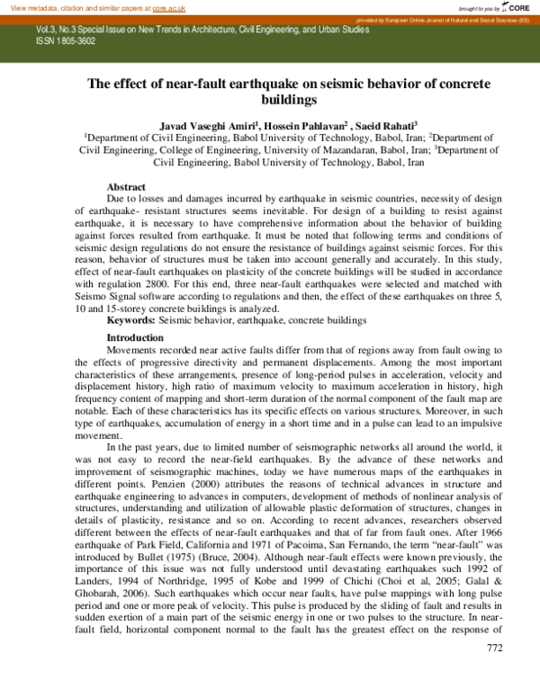 (PDF) The Effect of Near-Fault Earthquake on Seismic Behavior of ...