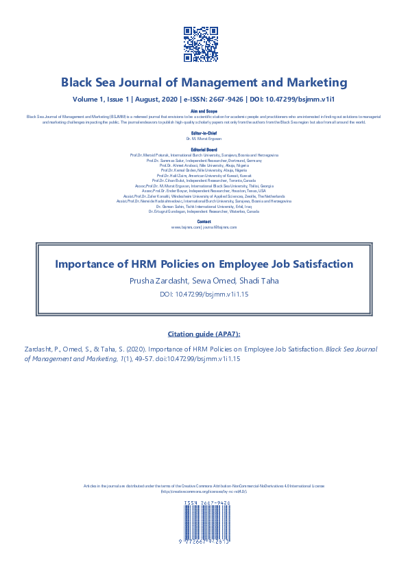 (PDF) Importance of HRM Policies on Employee Job Satisfaction