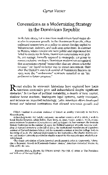 (PDF) Concessions as a Modernizing Strategy in the Dominican Republic