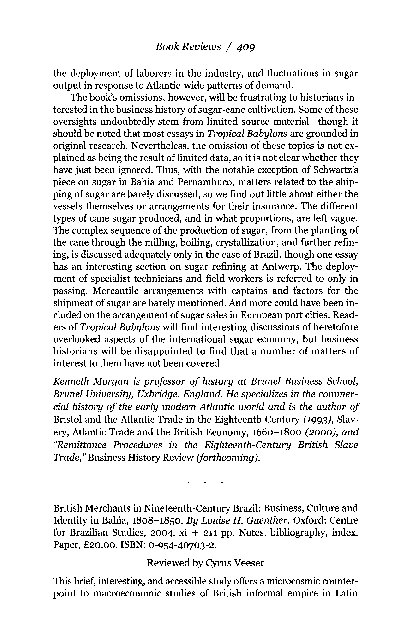(PDF) British Merchants in Nineteenth-Century Brazil: Business, Culture ...