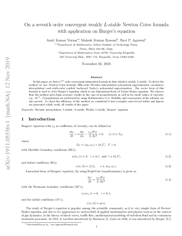 (PDF) On a seventh order convergent weakly L-stable Newton Cotes ...
