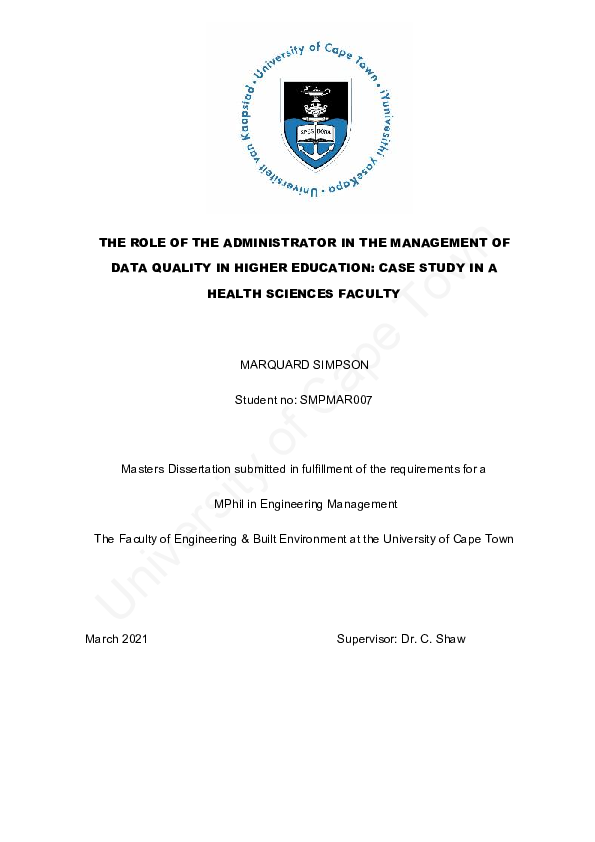 (PDF) THE ROLE OF THE ADMINISTRATOR IN THE MANAGEMENT OF DATA QUALITY ...