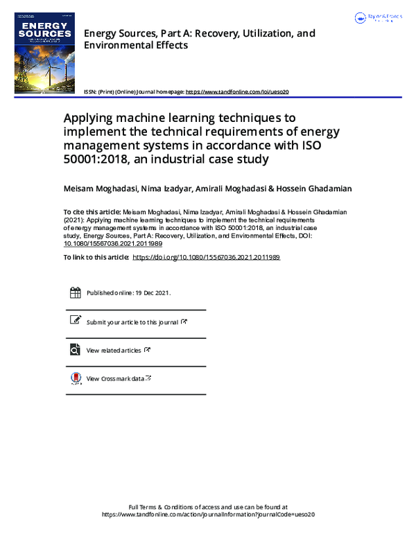 (PDF) Applying machine learning techniques to implement the technical requirements of energy ...