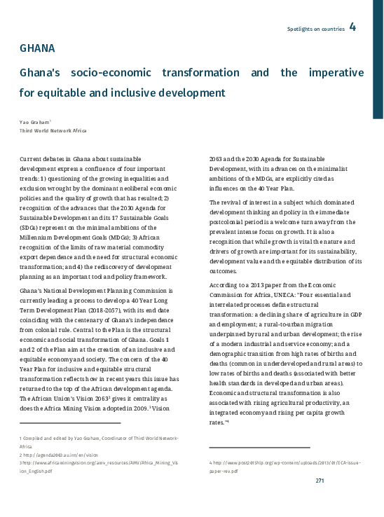 (PDF) Ghana's socio-economic transformation and the imperative for ...