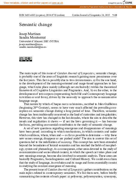 (PDF) Semantic change
