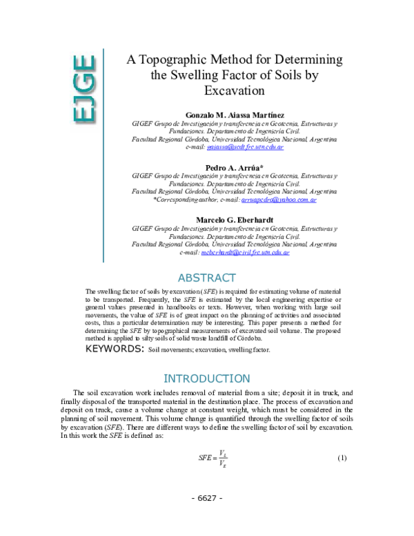 (PDF) A Topographic Method for Determining the Swelling Factor of Soils ...