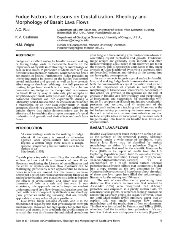 (PDF) Fudge Factors in Lessons on Crystallization, Rheology and ...