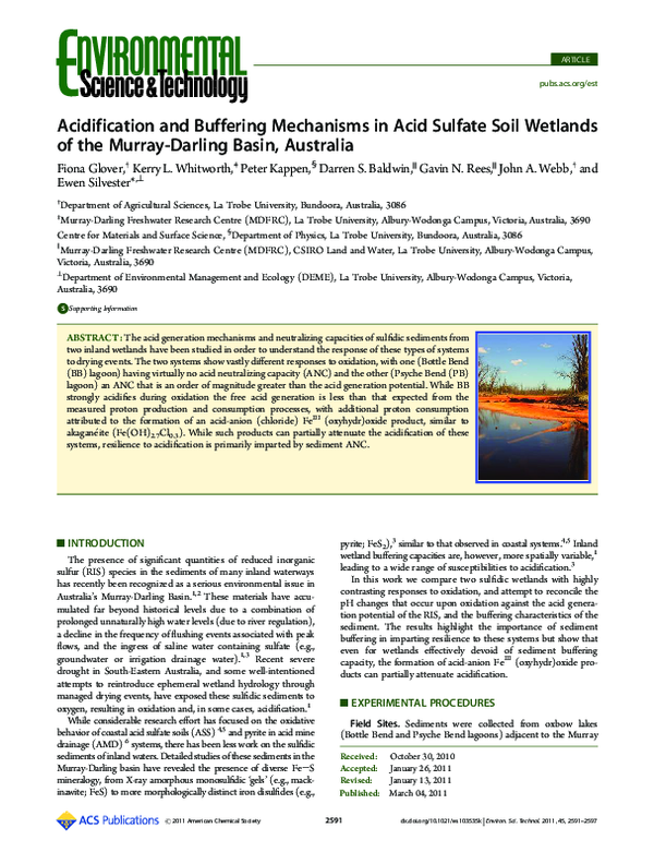(PDF) Acidification and Buffering Mechanisms in Acid Sulfate Soil ...
