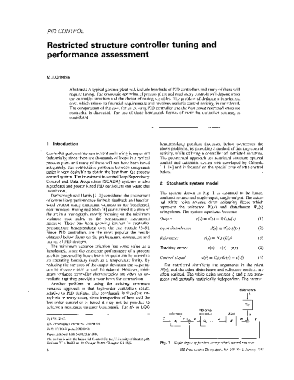 (PDF) Restricted structure controller tuning and performance assessment