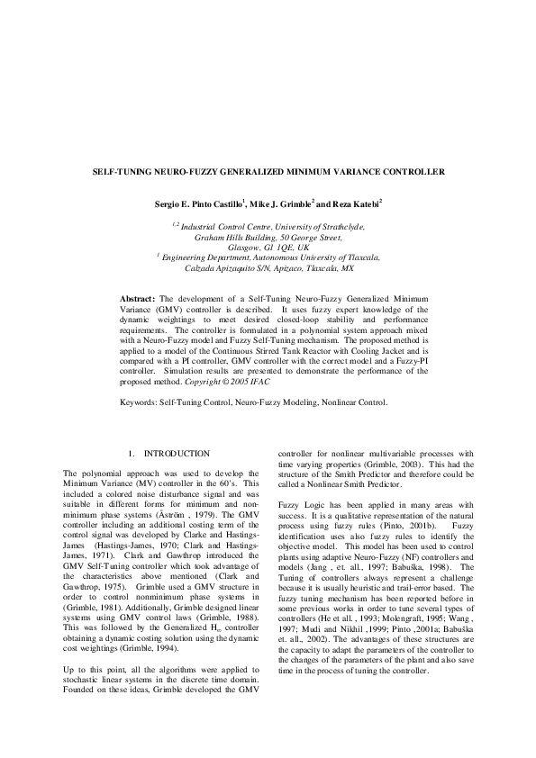 (PDF) Self-tuning neuro-fuzzy generalized minimum variance controller ... (PDF) Self-tuning neuro-fuzzy generalized minimum variance controller ...