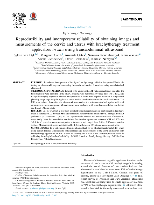 (PDF) Reproducibility and interoperator reliability of obtaining images ...
