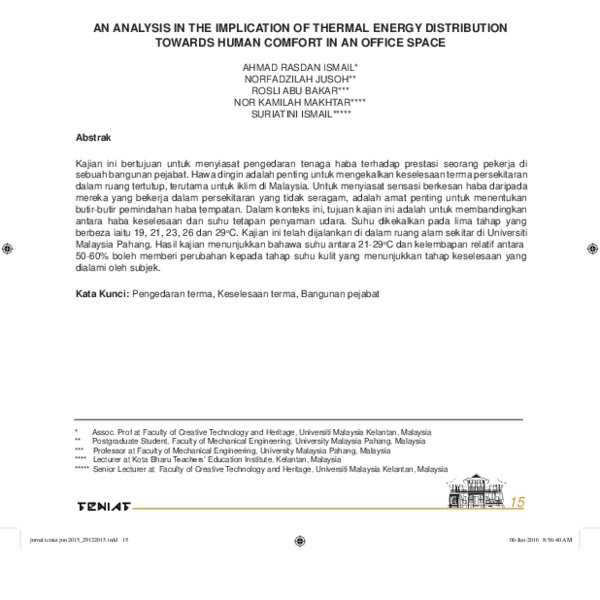 (PDF) An Analysis in the Implication of Thermal Energy Distribution ...