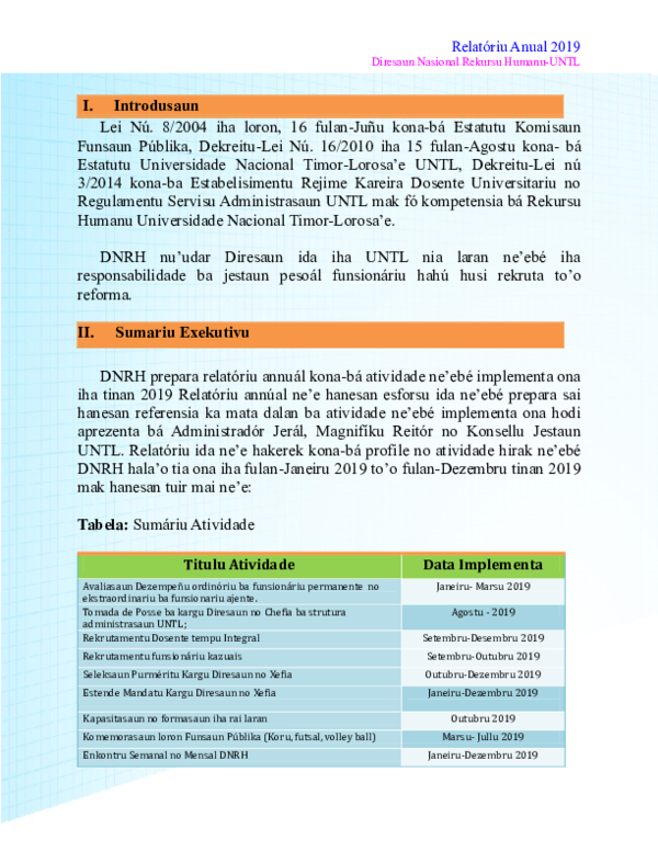 (PDF) Relatorio Anual DNRH UNTL 2017